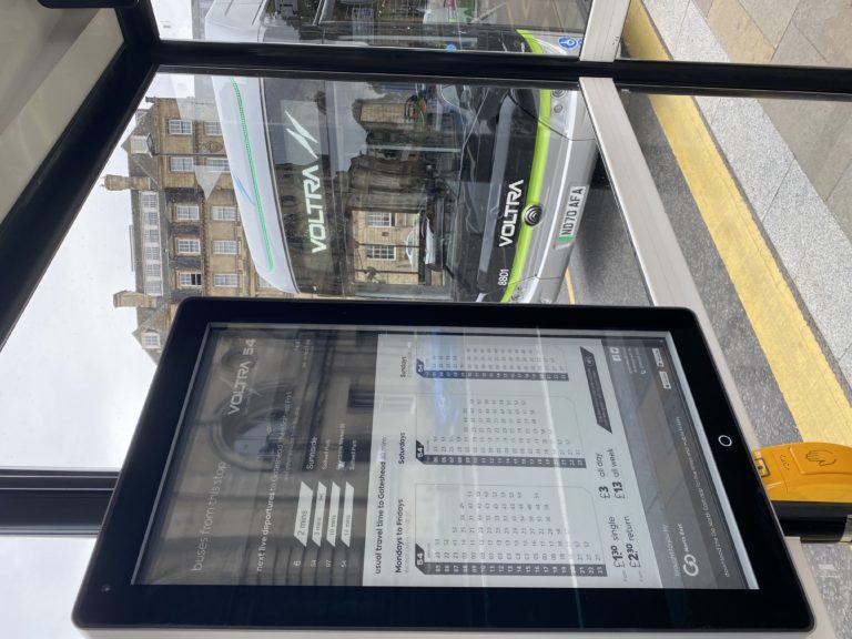 Solar-powered digital bus information displays deployed in Newcastle ...