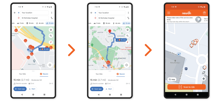 E-scooter operator Neuron integrates with Google Maps | CiTTi Magazine